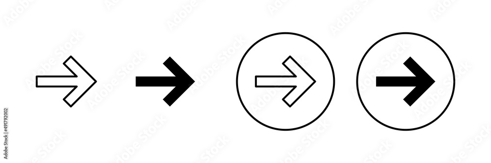 Arrow icons set. Arrow sign and symbol for web design. Stock Vector ...