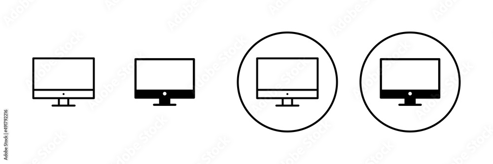 Computer icons set. computer monitor sign and symbol Stock Vector ...
