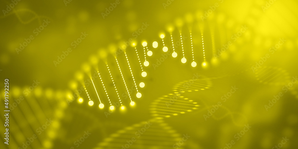 Blur DNA Background Yellow Bright Abstract Color. Medical Background ...