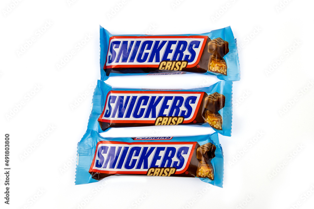 packet of crisp snickers isolated on a white background Stock Photo ...