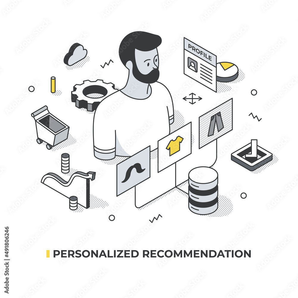 Personalized Product Recommendation Isometric Scene Stock Vector ...