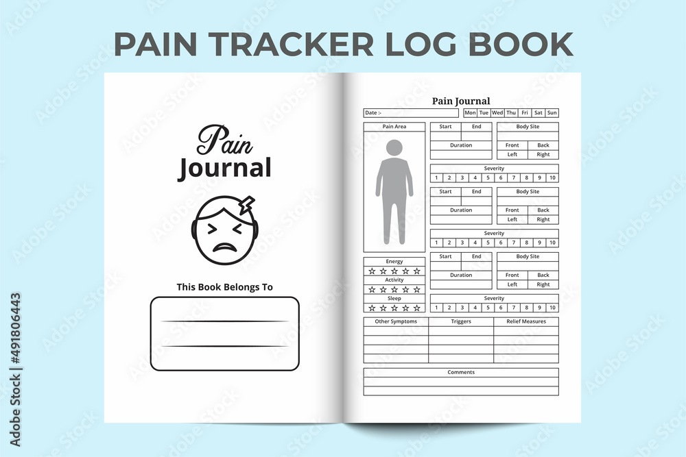 Pain tracker KDP interior journal. Body pain information and medicine ...
