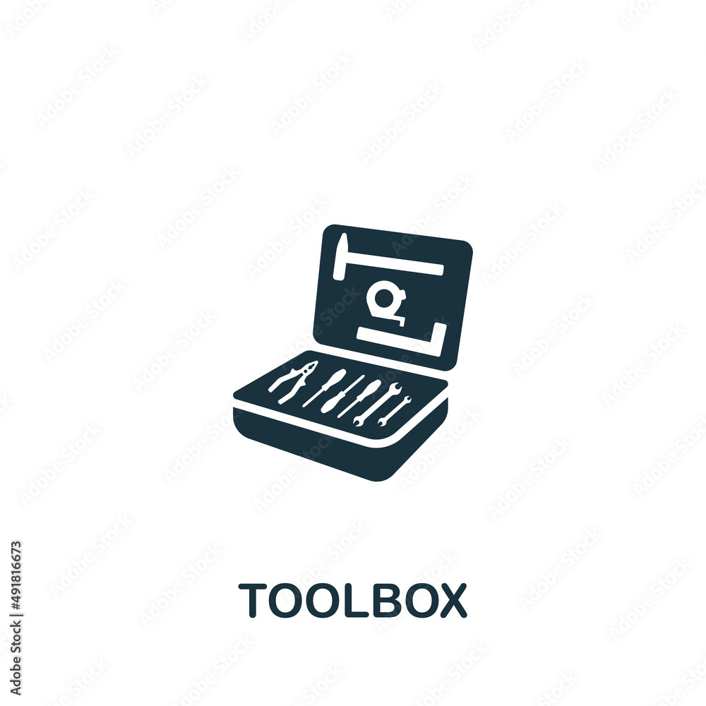 Toolbox icon. Monochrome simple icon for templates, web design and ...