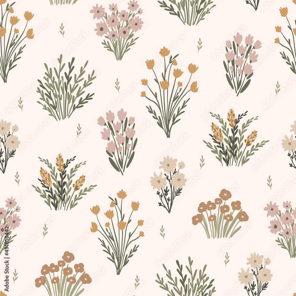 Wildflower meadow patterns Stock Vector | Adobe Stock