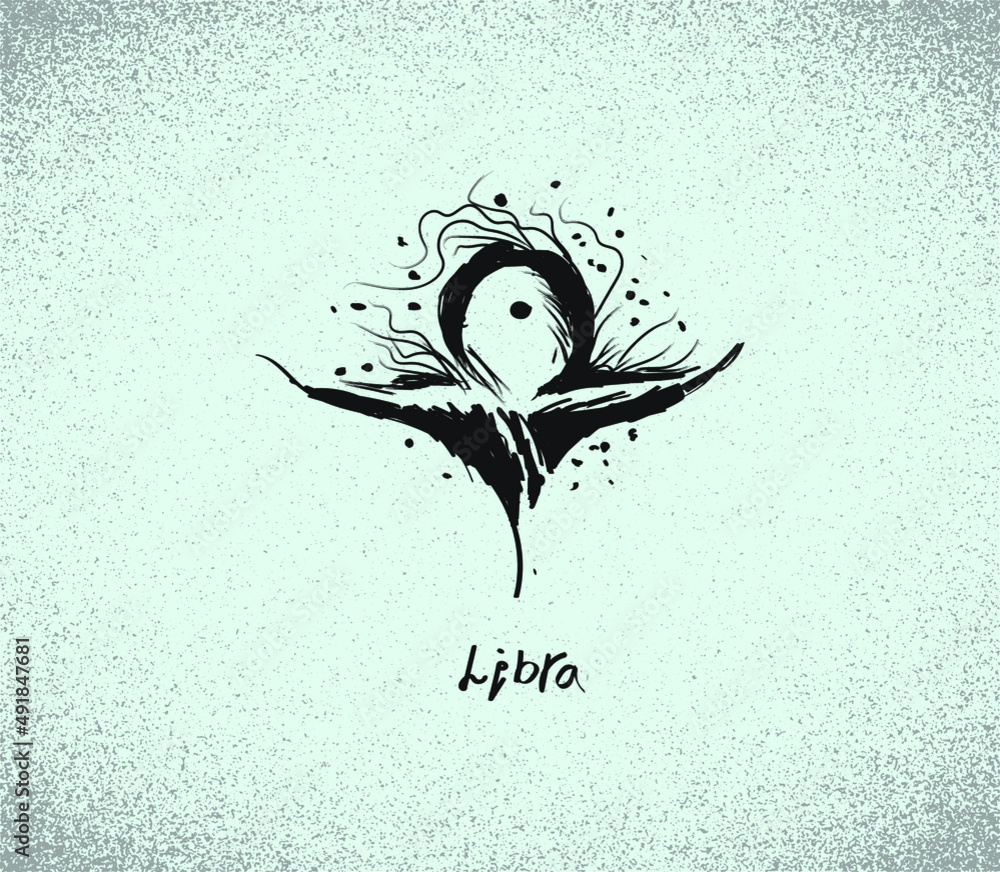 Libra. Zodiac signs in horror style. Vector illustration Stock Vector ...