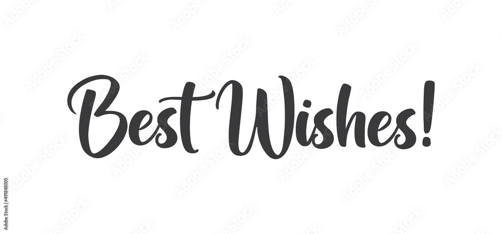 BEST WISHES hand lettering, vector illustration. Positive calligraphy ...