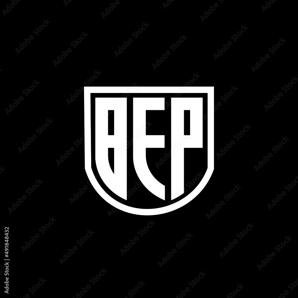 BFP letter logo design with black background in illustrator, vector ...