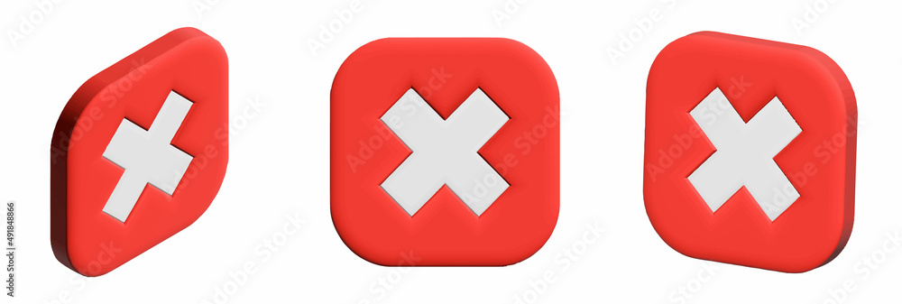 Set of red cross mark symbols icon element. Symbol No or X shape button ...