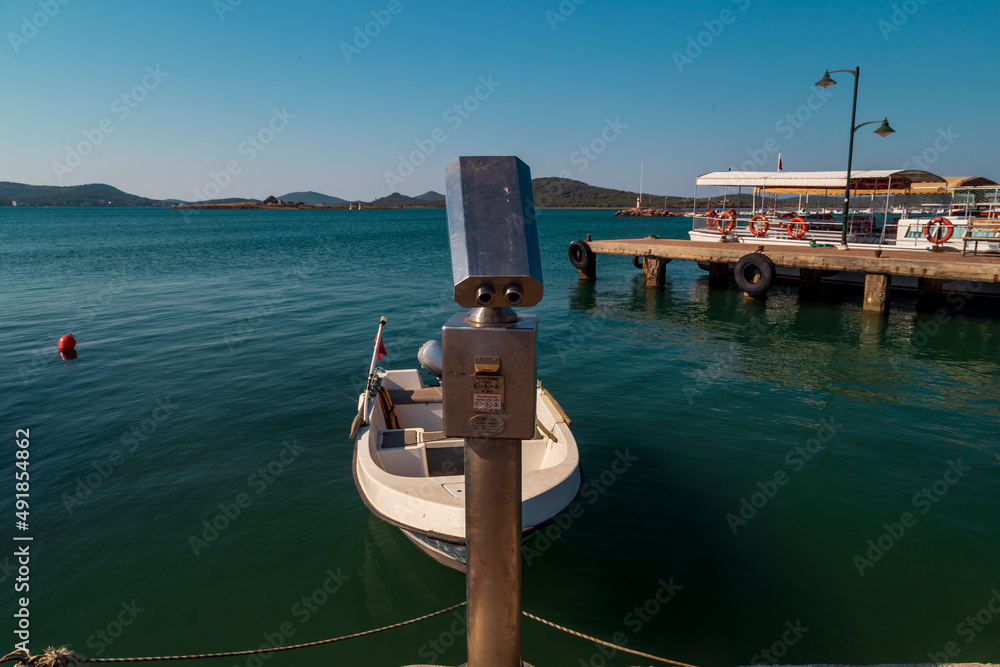 Restaurants and stone buildings of Cunda Island, is a typical Aegean ...