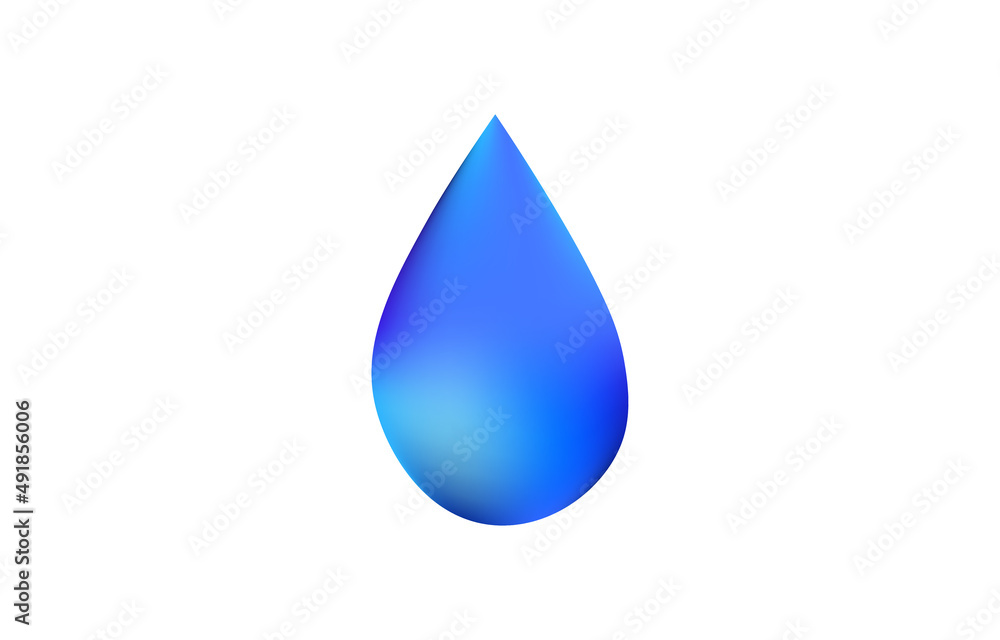 one drop of water isolated on white background,water conservation ...