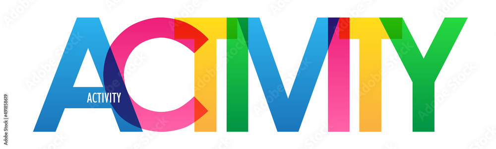 ACTIVITY colorful vector typography banner Stock Vector | Adobe Stock
