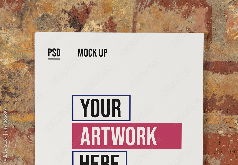 Poster on Wall Mockup Stock Template | Adobe Stock