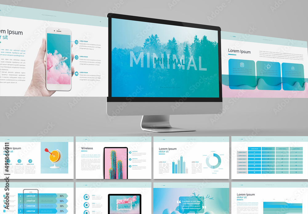 Colorful Gradient Color Presentation Stock Template | Adobe Stock