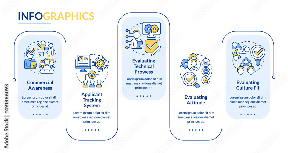HR skills for business rectangle infographic template. Employment work ...