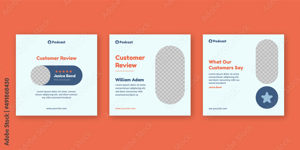 Customer feedback review or testimonial social media post template ...