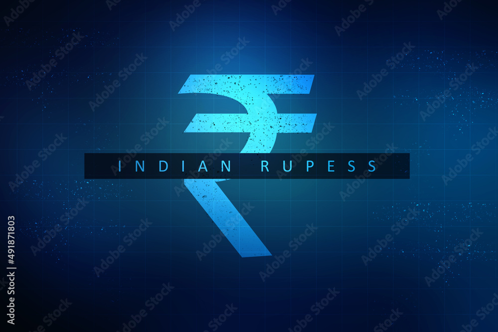 Rupee currency .2D rendering illustration Stock Illustration | Adobe Stock