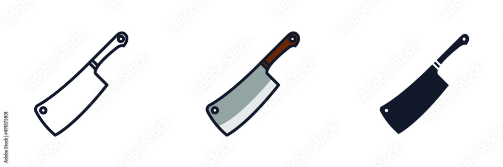 meat cleaver knife icon symbol template for graphic and web design ...
