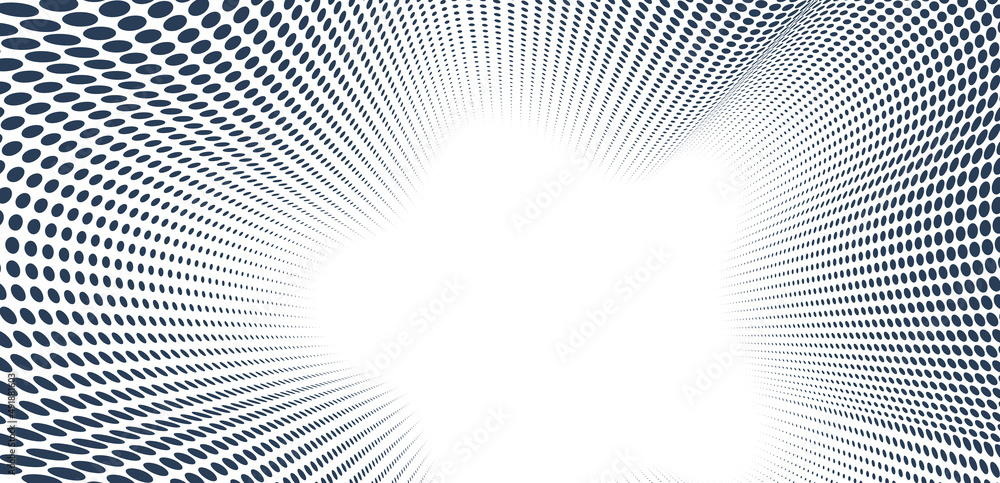 Black dots in 3D perspective vector abstract background, monochrome ...