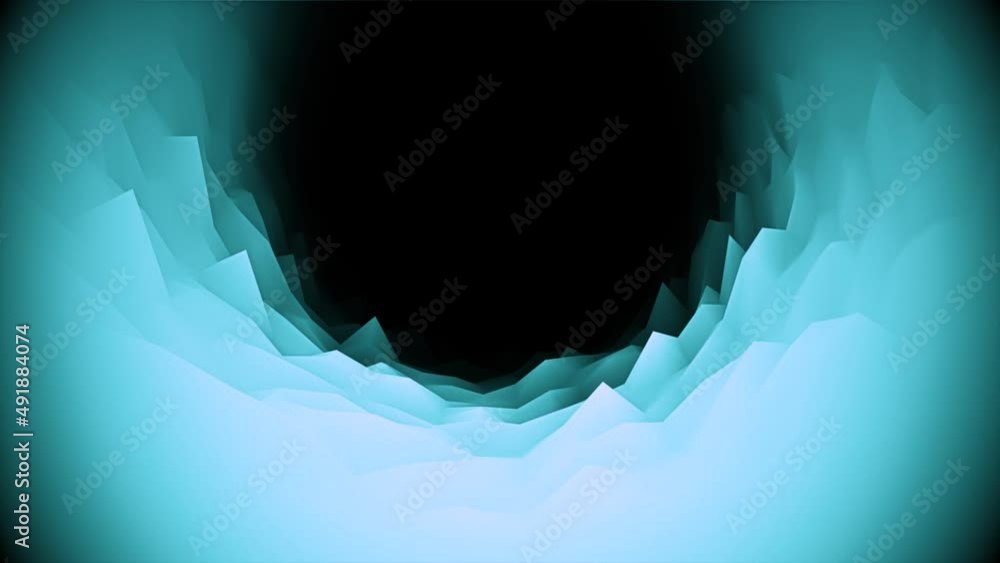 Curved moving surface with relief. Animation. 3D surface twisted into ...