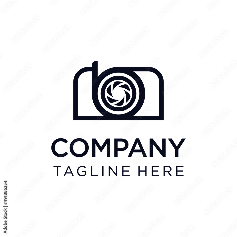 vector illustration of camera logo design and initial letter b Stock ...