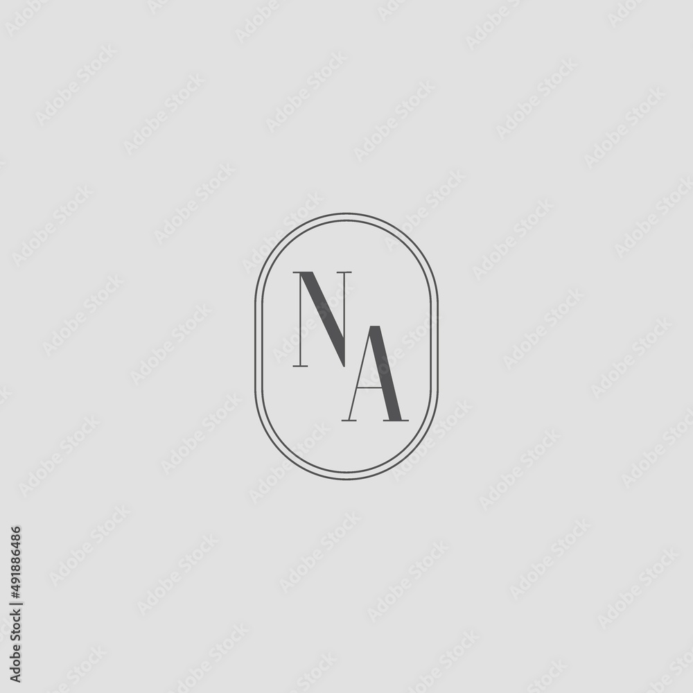 Initial NA wedding monogram logo design Stock Vector | Adobe Stock