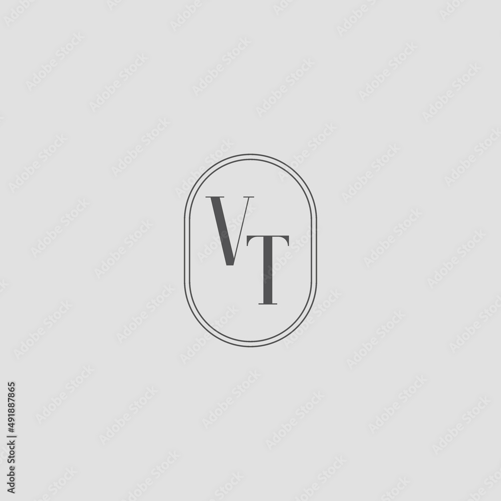 Initial VT wedding monogram logo design Stock Vector | Adobe Stock