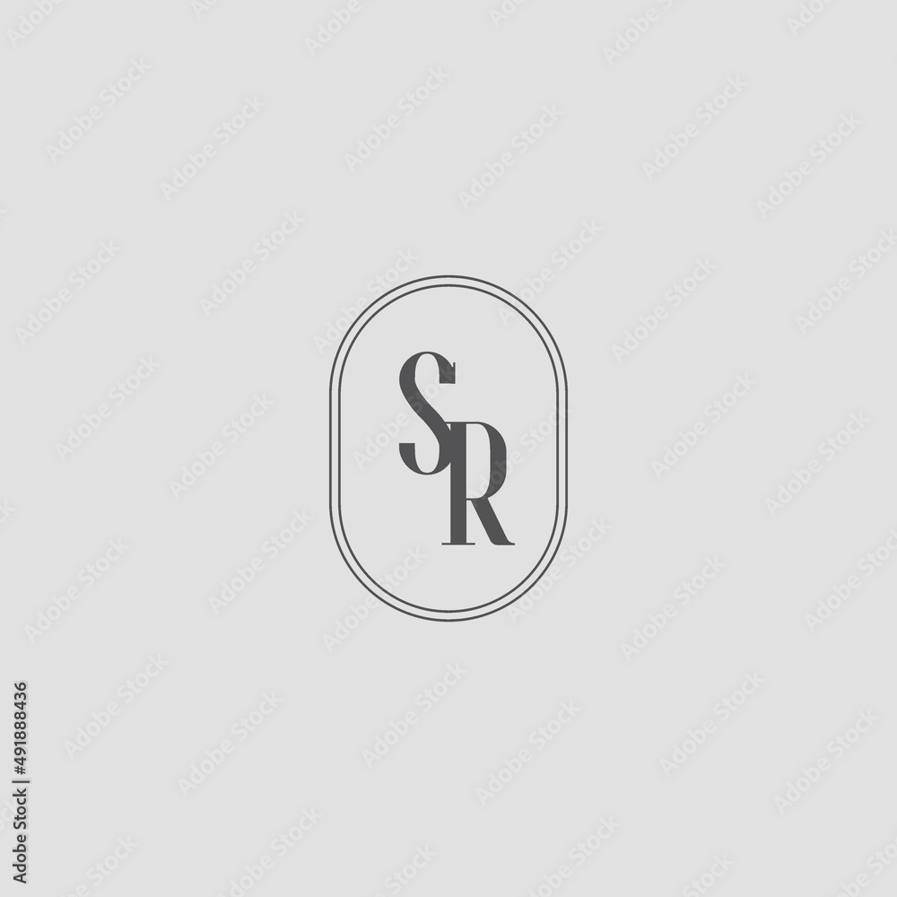 Initial SR wedding monogram logo design Stock Vector | Adobe Stock