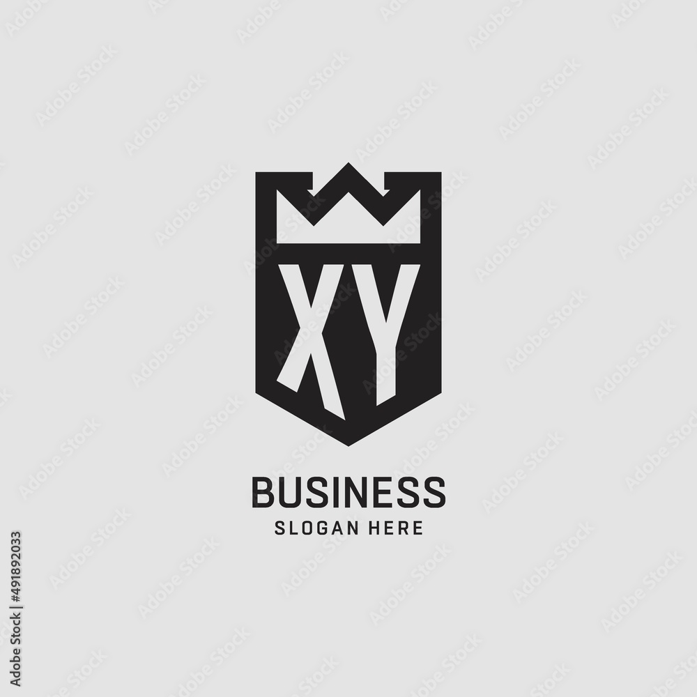 Initial XY logo shield shape, creative esport logo design Stock Vector ...