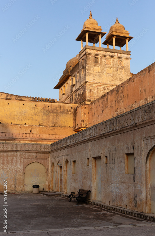 Minarets inside Ancient Amer fort of Jaipur, India Stock Photo | Adobe ...