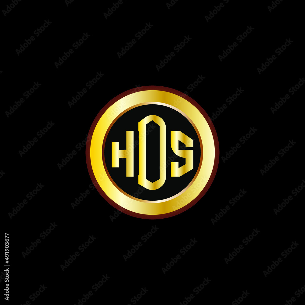 HDS letter circle logo design. HDS letter logo design with black ...