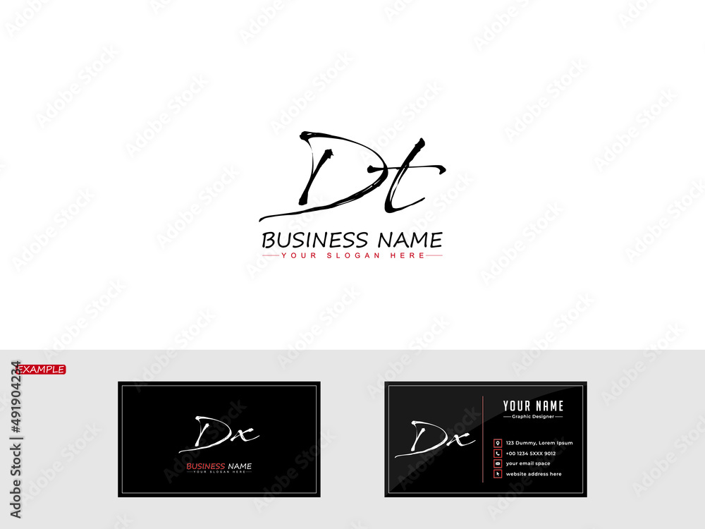 Initial DT Signature logo, Signature Dt td luxury letter red black and ...