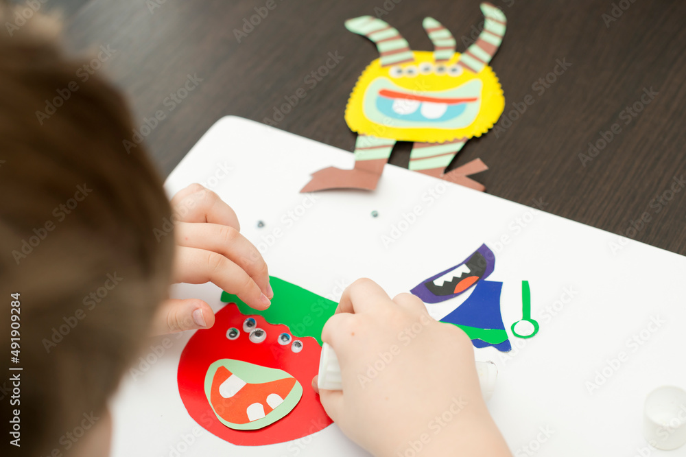 Children made paper alien monsters. Home activities for children during ...