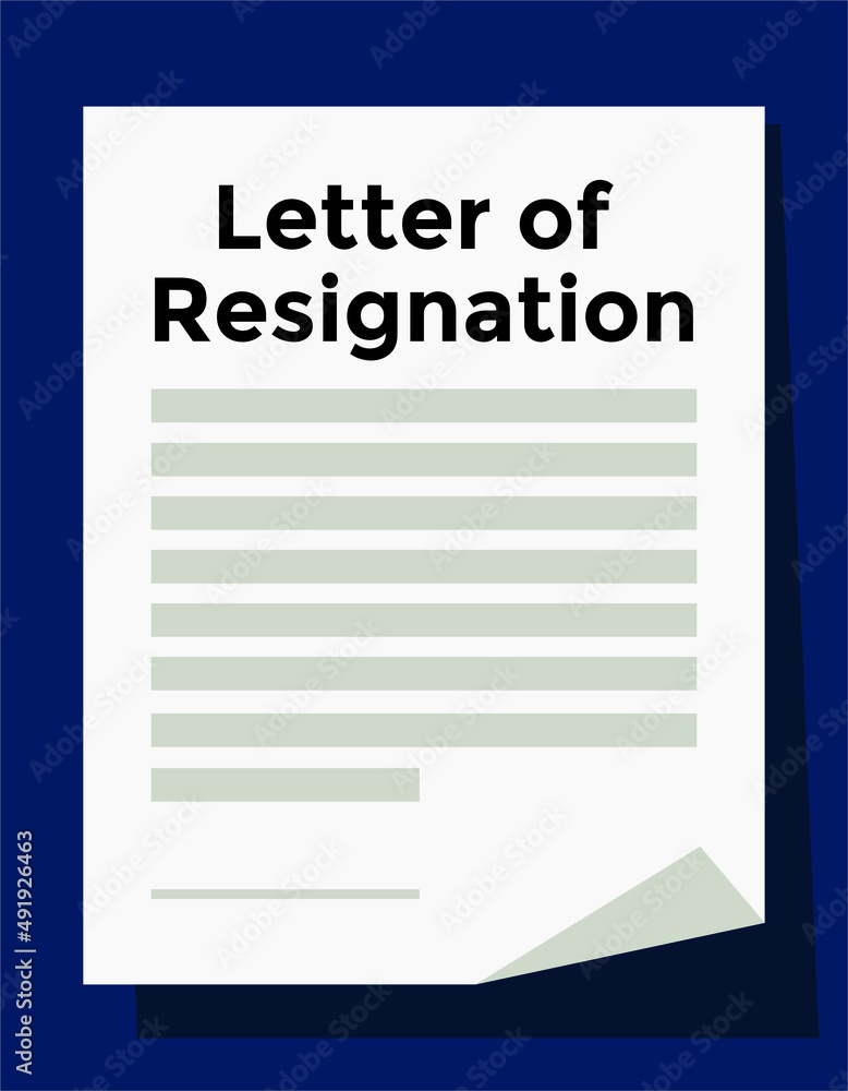 letter of resignation, vector illustration Stock Vector | Adobe Stock