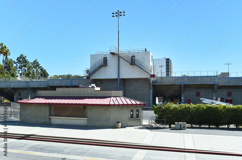 SANTA ANA, CALIFORNIA - 9 MAR 2022: Santa Ana Stadium, also known as ...
