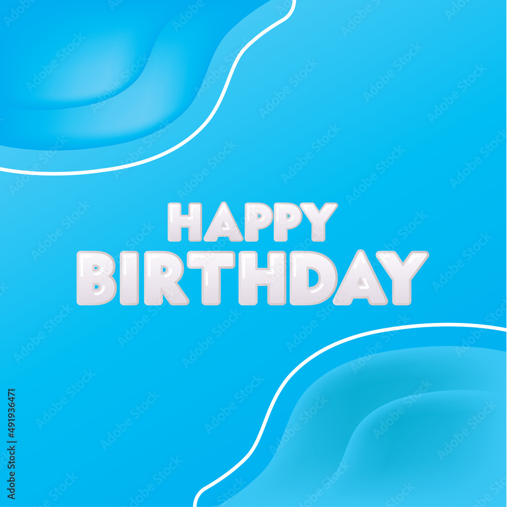Happy Birthday Greeting on Blue Background Vector Design Stock Vector ...