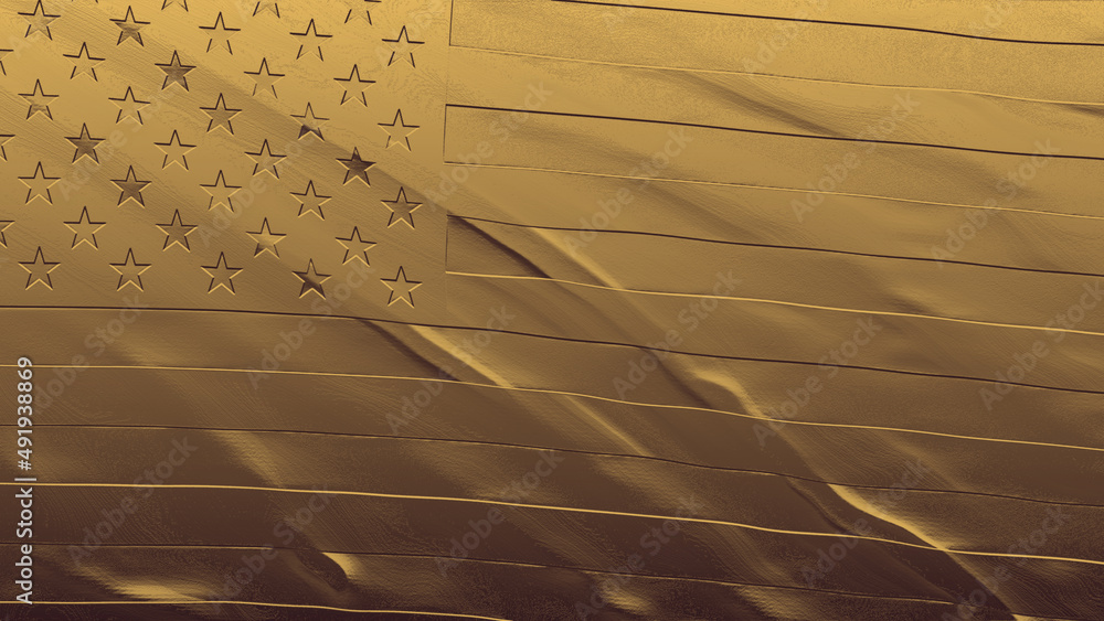 Gold Metallic American Flag Background Stock Photo | Adobe Stock