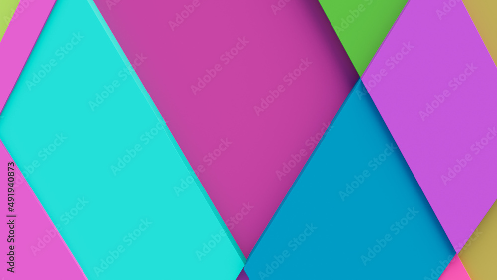 Multicolored, Tech Background with a Geometric 3D Structure. Bright ...