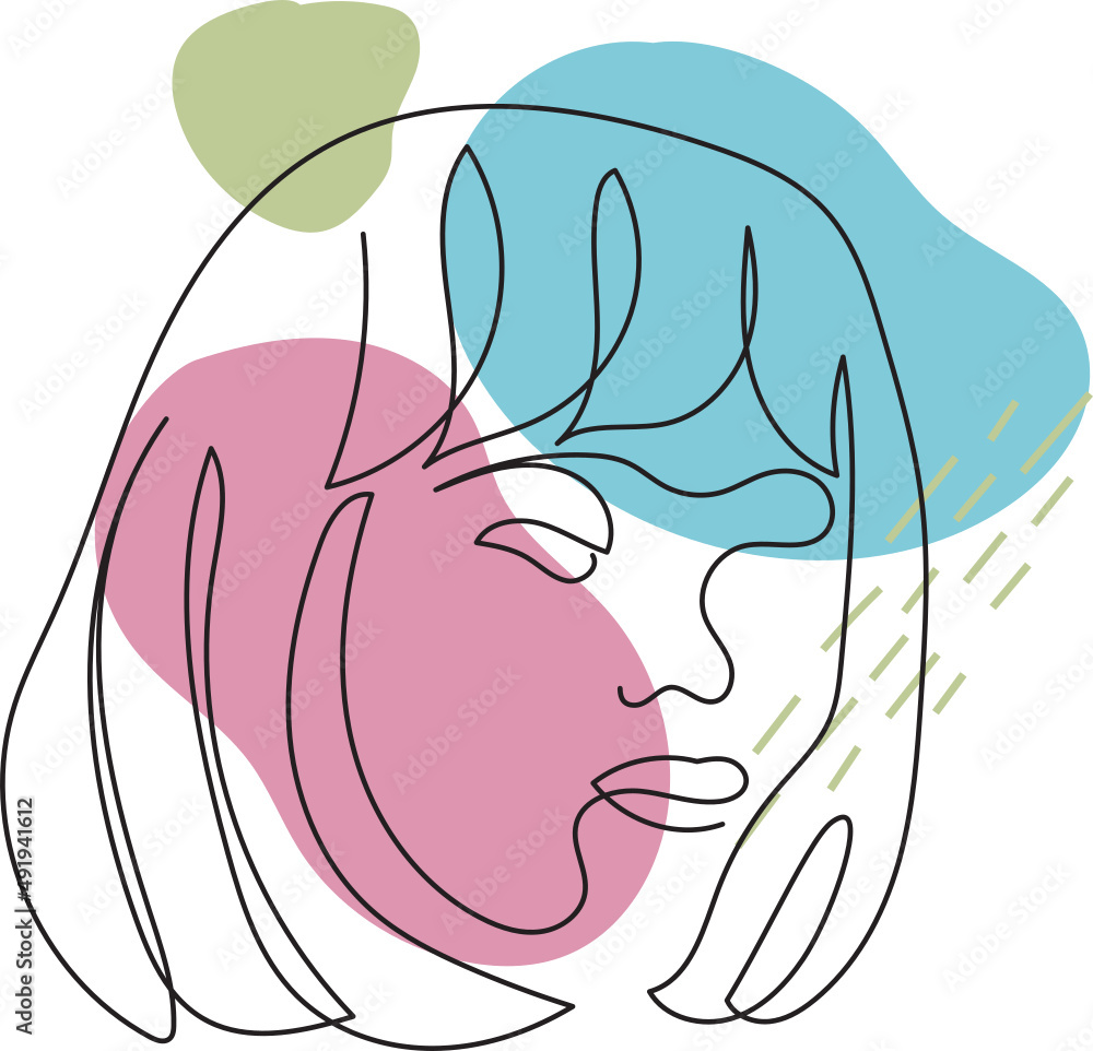 Abstract woman vector background set in continuous line art. Fashion ...