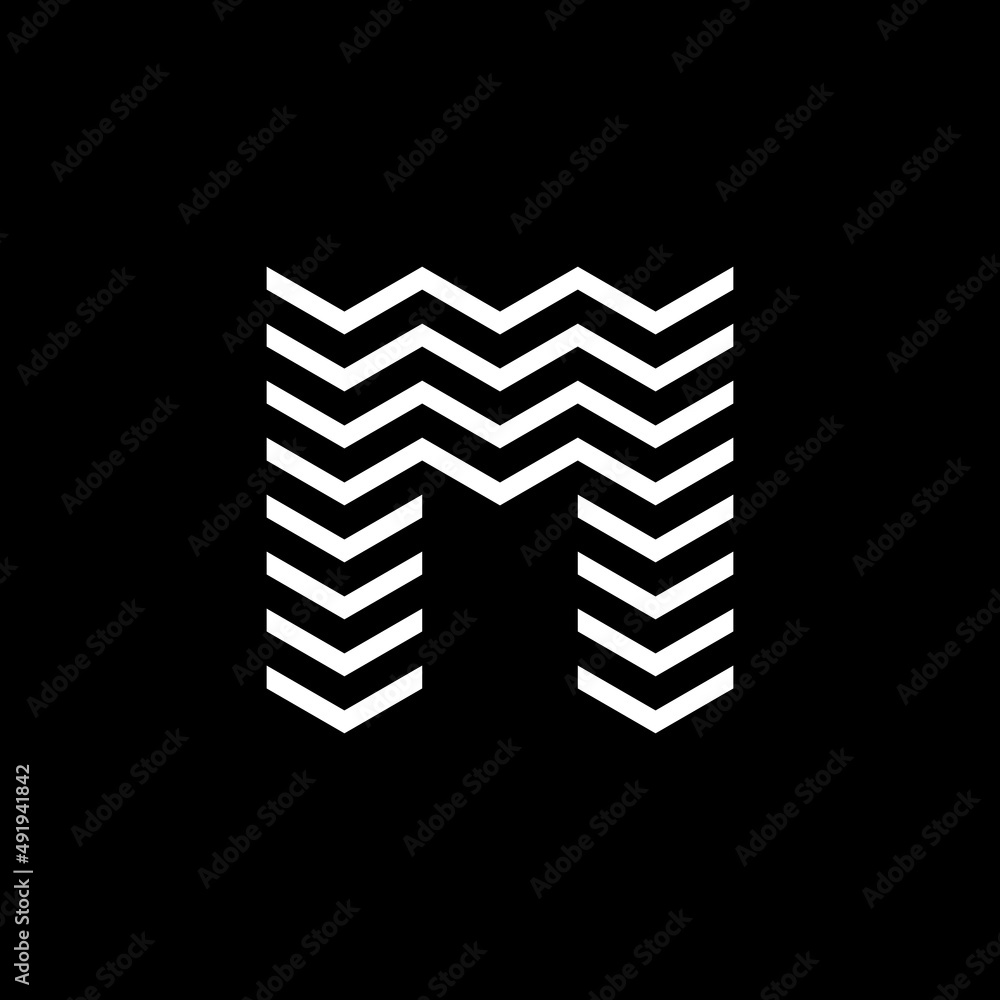 A logo with a combination of Letter M and arrows into one logo that ...