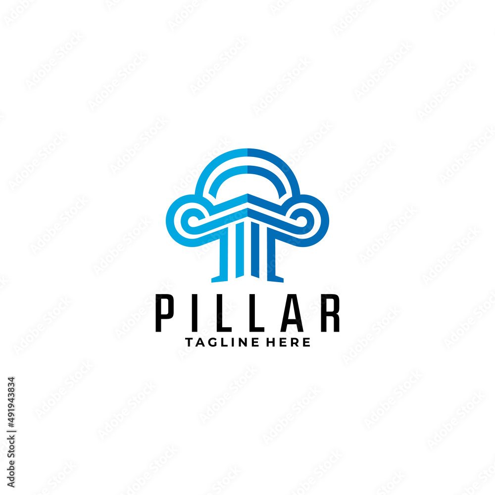 pillar logo icon concept vector illustration Stock Vector | Adobe Stock