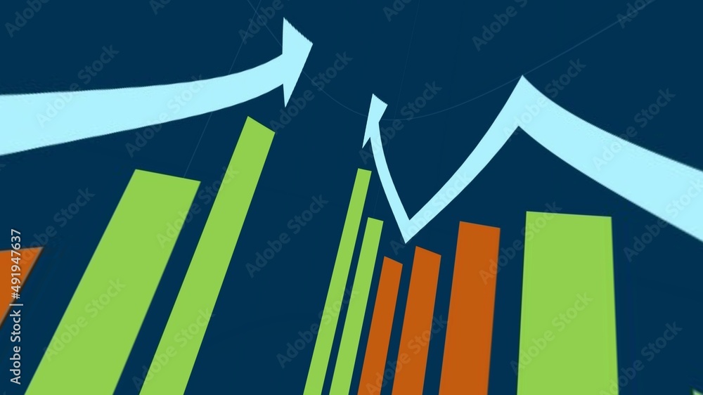 Stock market diagram. Financial chart with up trending arrow Stock ...