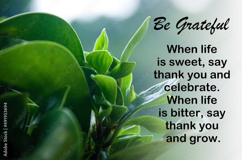 Motivational and inspirational quote - When life is sweet, say thank ...