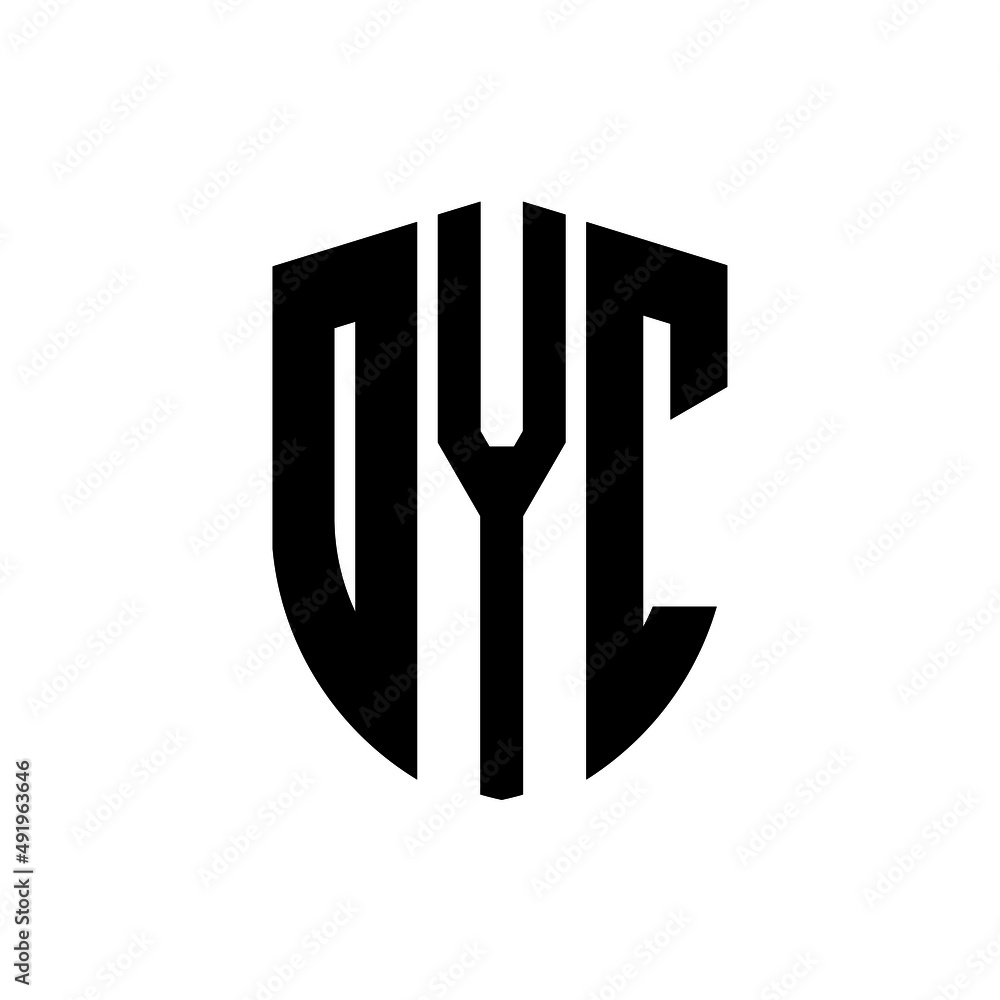 DYC letter logo design. DYC modern letter logo with black background. DYC creative letter logo ...