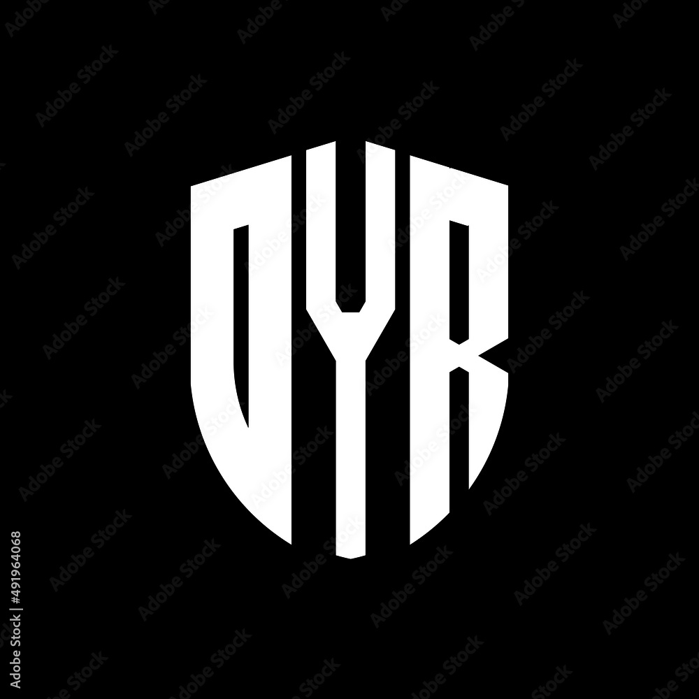 DYR letter logo design. DYR modern letter logo with black background ...