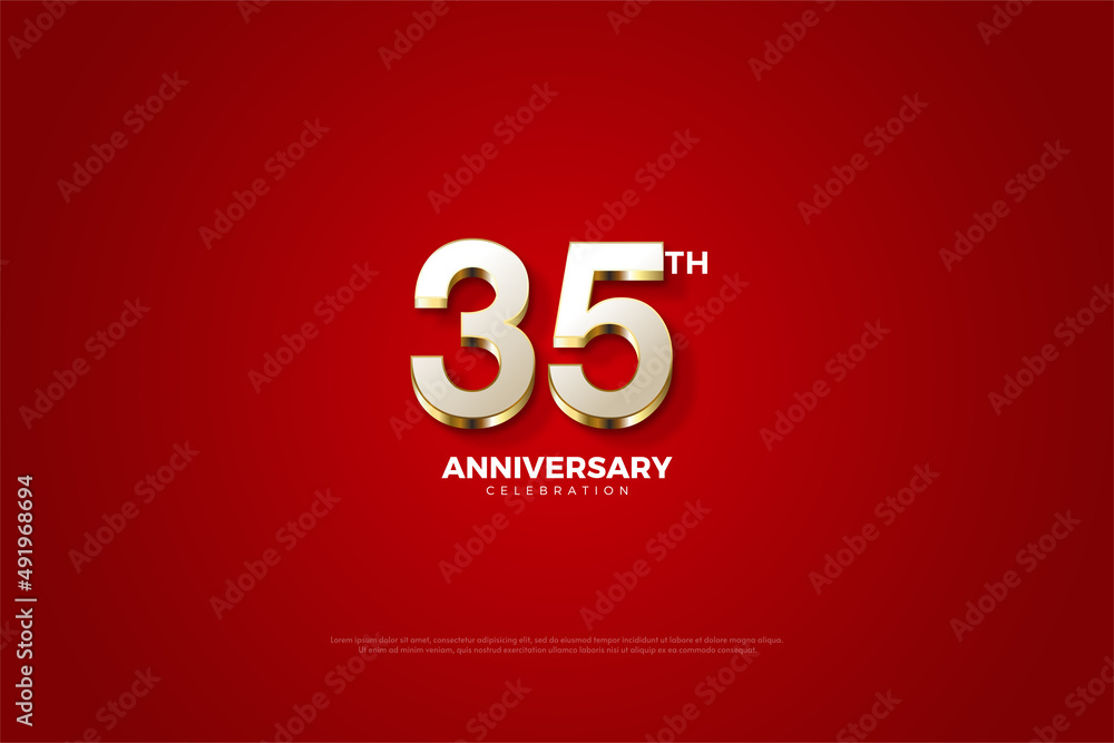 35th anniversary background with number illustration. Stock Vector ...