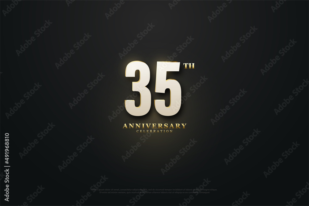 35th anniversary background with number illustration. Stock Vector ...
