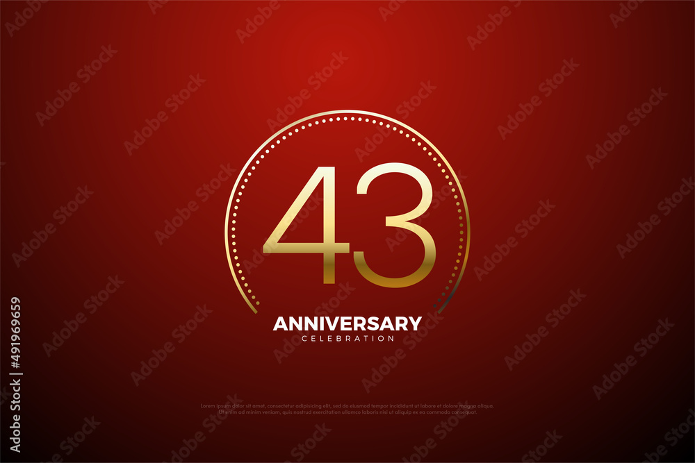 43rd anniversary background with number illustration. Stock Vector ...