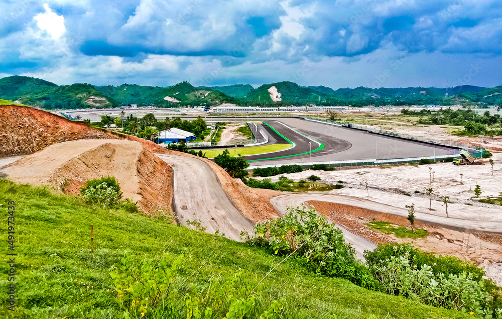 Moto GP race track taken at Mandalika Circuit, Indonesia. even though ...