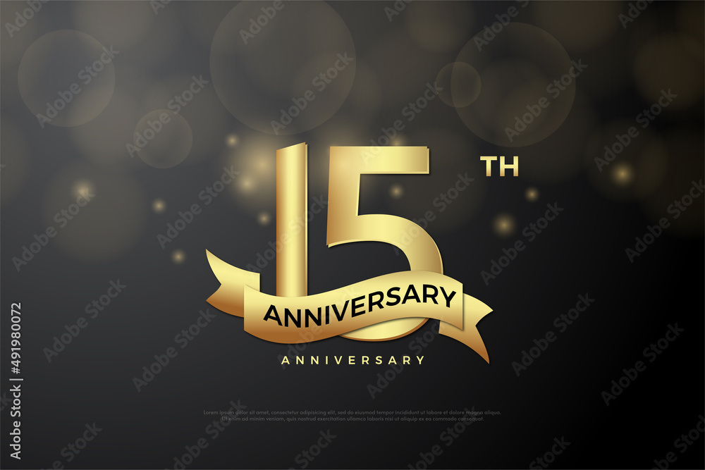 15th anniversary background with number illustration. Stock Vector ...