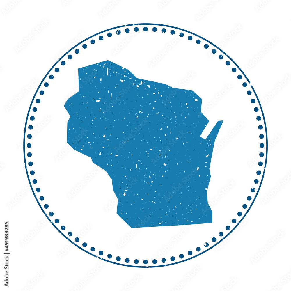 Wisconsin sticker. Travel rubber stamp with map of us state, vector ...